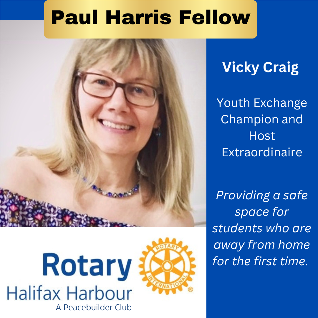 Vicky Craig - Paul Harris Fellow | Rotary Club of Halifax Harbour